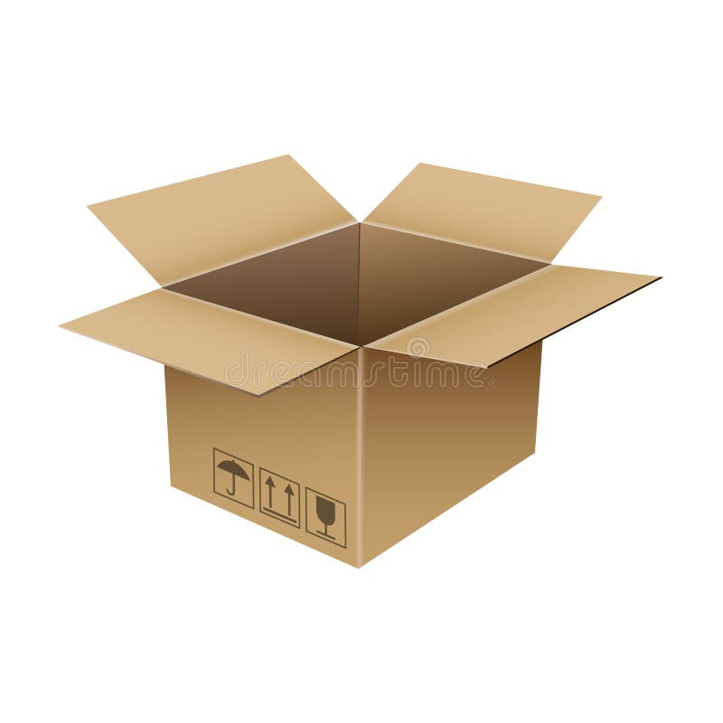 Realistic Vector Brown Cardboard Box-01 Stock Vector - Illustration of ...