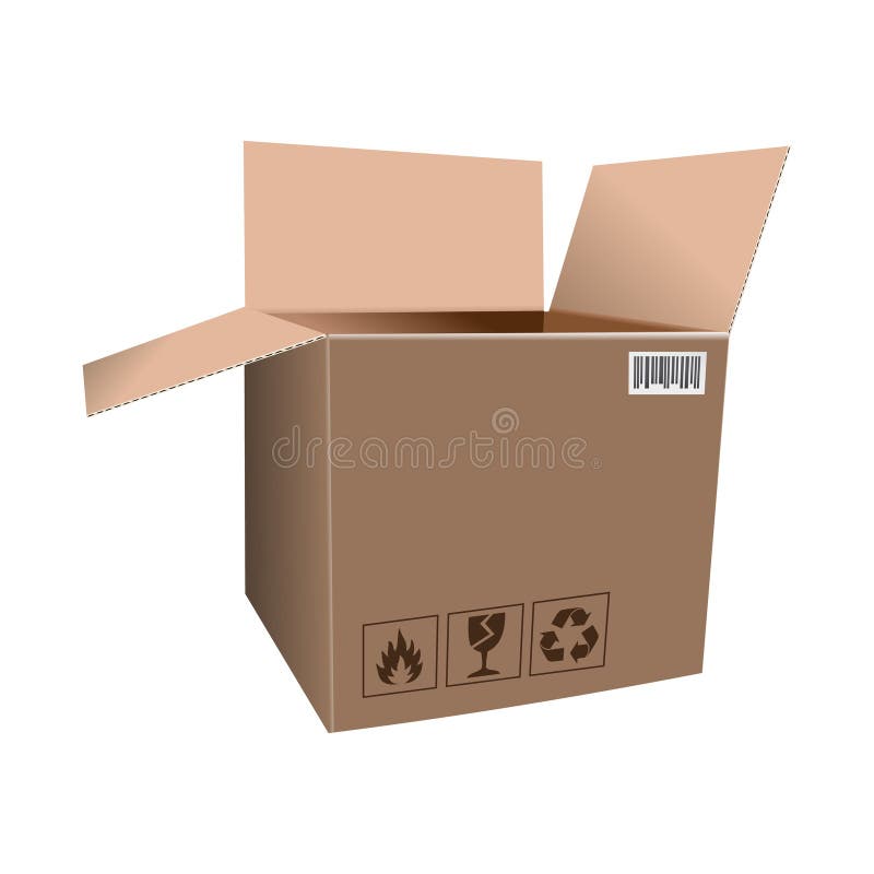 Realistic Vector Brown Cardboard Box-01 Stock Vector - Illustration of ...