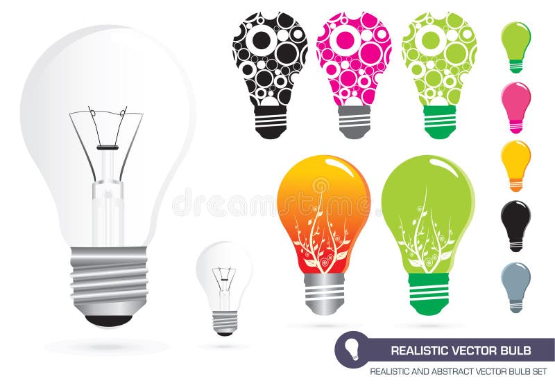 Realistic Vector Bulb stock vector. Illustration of innovation - 18585396