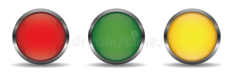 Realistic Vector Button Set of Traffic Light Colors or Stoplight Sign ...