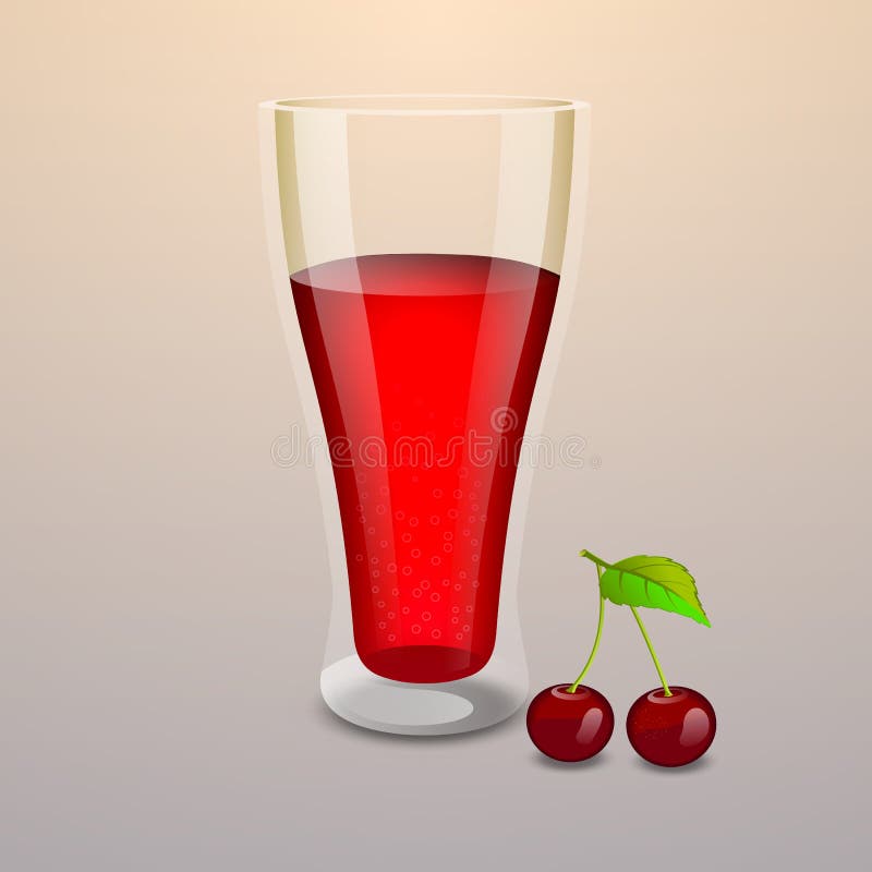 Realistic Vector Cherry Juice Stock Vector - Illustration of color ...