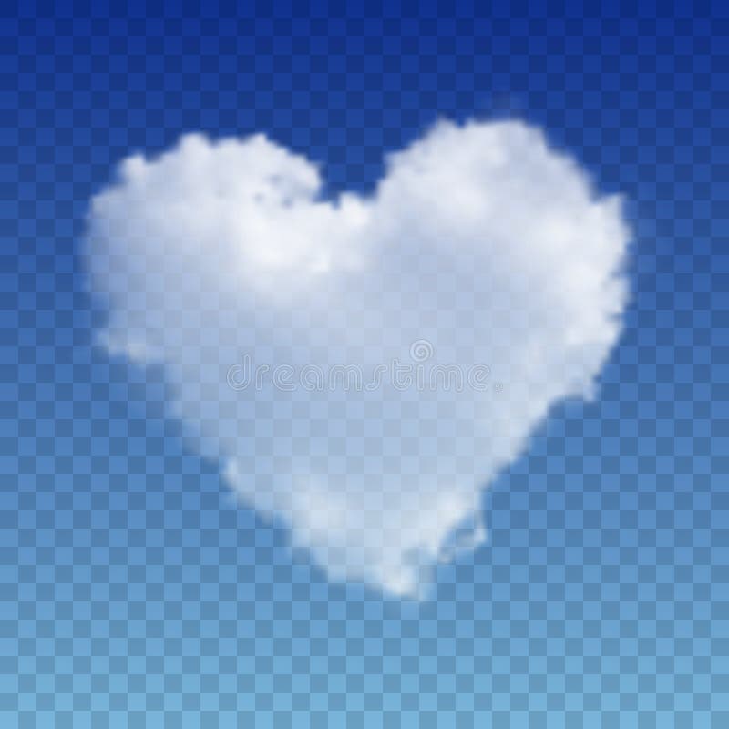 Realistic Vector Cloud Heart. Vector Image On Transparent Background ...