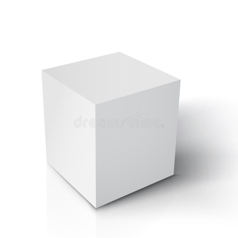 Realistic Vector Cube. Vector Paper White Cube Isolated on White Stock ...