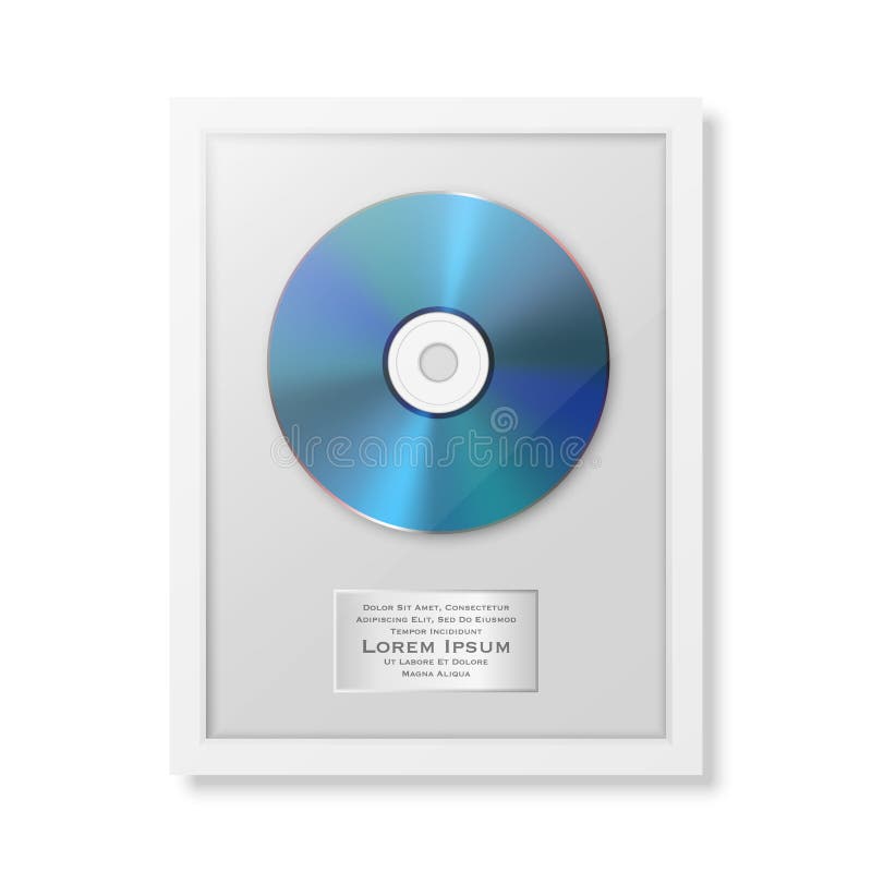Realistic Vector 3d Blue CD and Label with White Frame on White ...