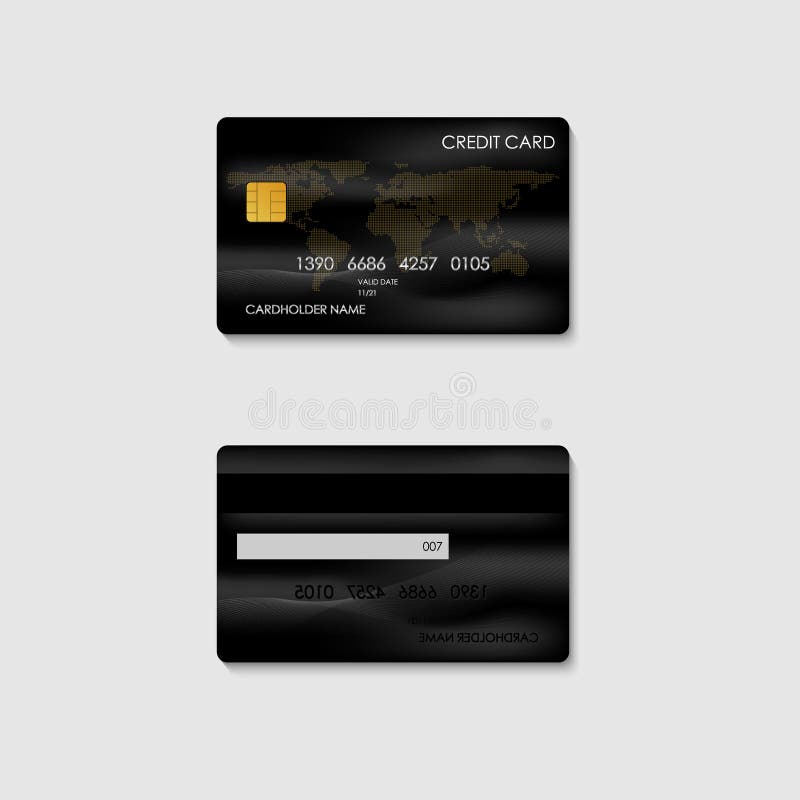 Realistic Vector Design for Credit Card in Black Concept, Vector Stock ...