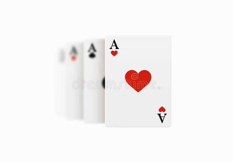 Realistic Vector Design of Winning Hand Four Ace. Playing Poker. Set of ...