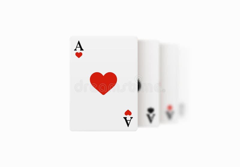 Realistic Vector Design of Winning Hand Four Ace. Playing Poker. Set of ...