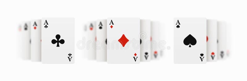 Realistic Vector Design of Winning Hand Four Ace. Playing Poker. Set of ...