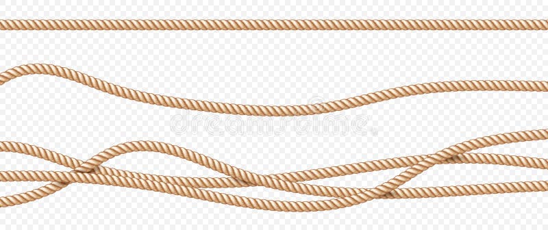 Realistic Vector Fiber Ropes Set Isolated on Transparent Stock ...