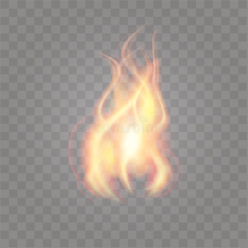 Realistic Vector Fire on a Transparent Background Stock Vector ...