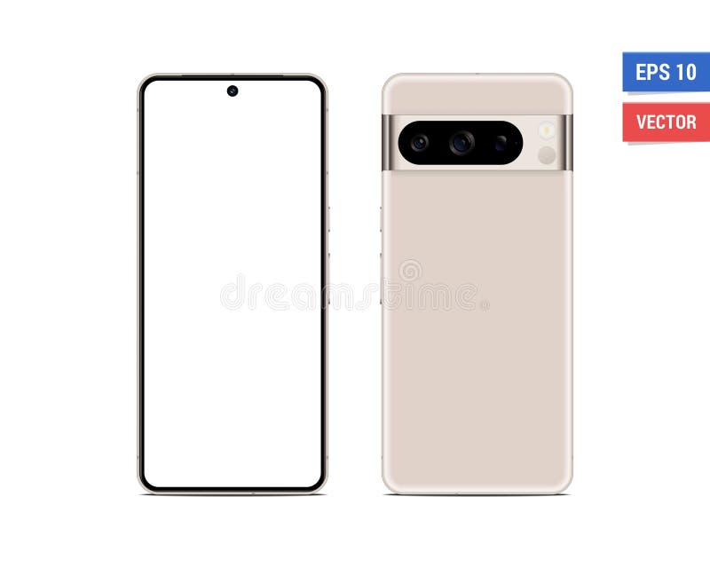 Realistic Vector Flat Google Pixel 8 Pro Mockup with Blank Screen ...