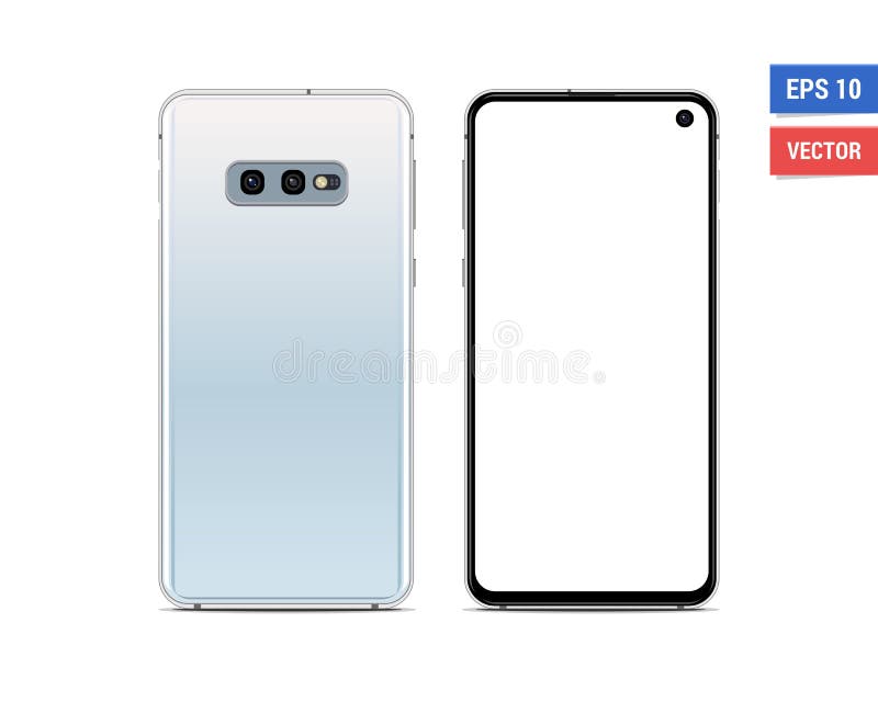 Realistic Vector Flat Mock-up Samsung Galaxy S10+ with Blank Screen ...