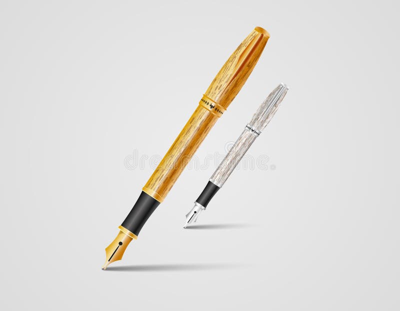 Realistic Vector Fountain Pen Icons Stock Vector - Illustration of ...