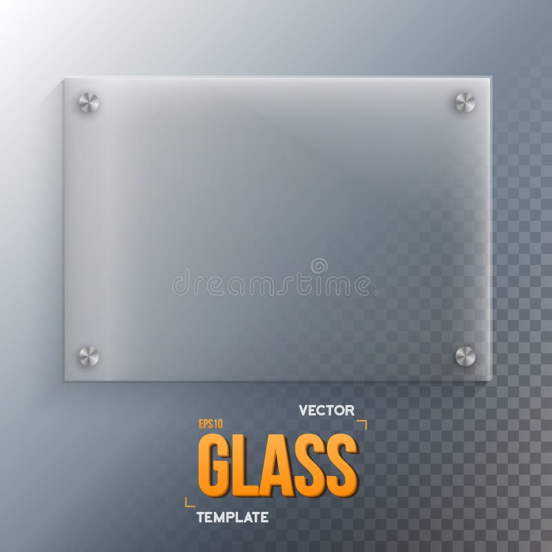 Realistic Vector Glass Frame Template Set Stock Vector - Illustration of advertisement, metal ...