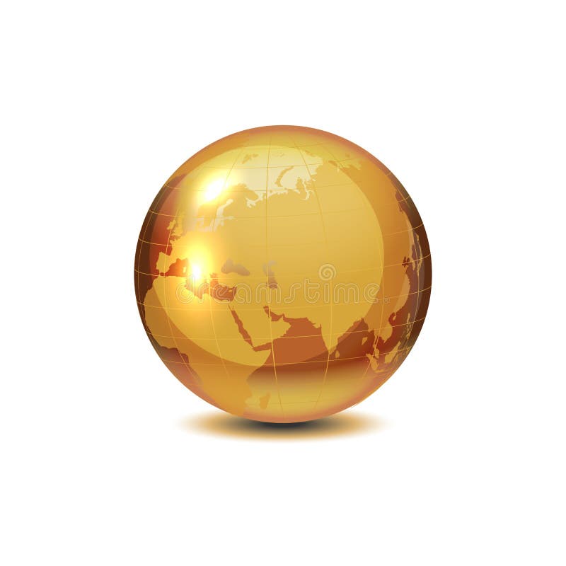 Golden Earth Globe stock illustration. Illustration of ozone - 10588450