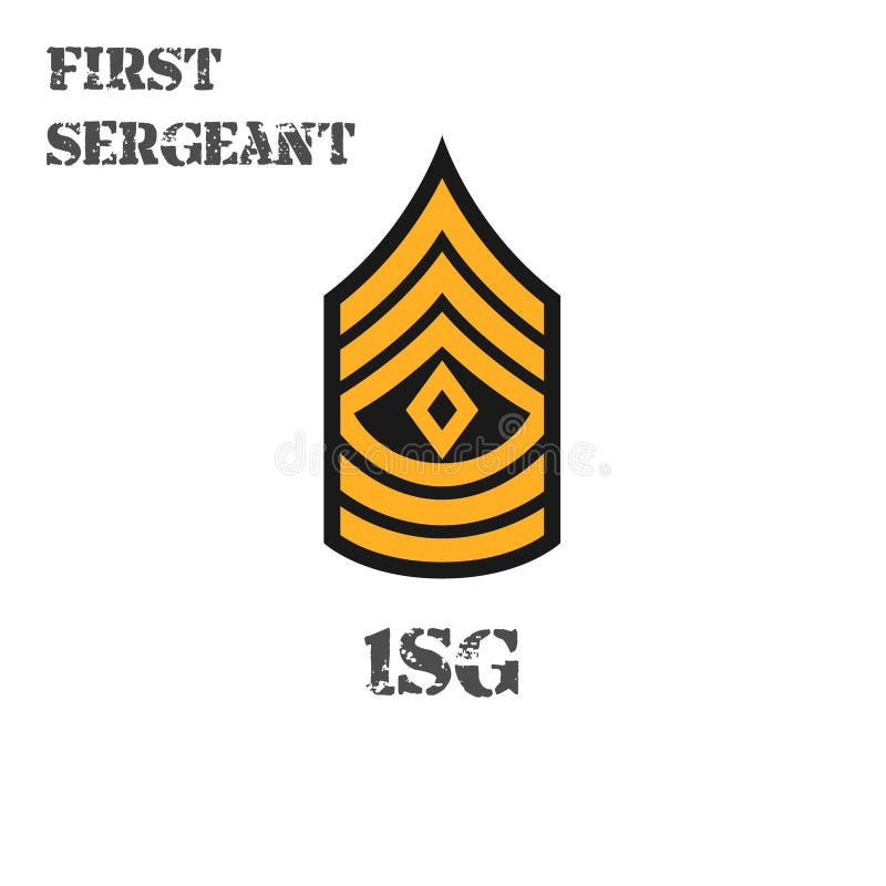 First Sergeant 1SG Soldier Military Rank Insignia Stock Vector ...