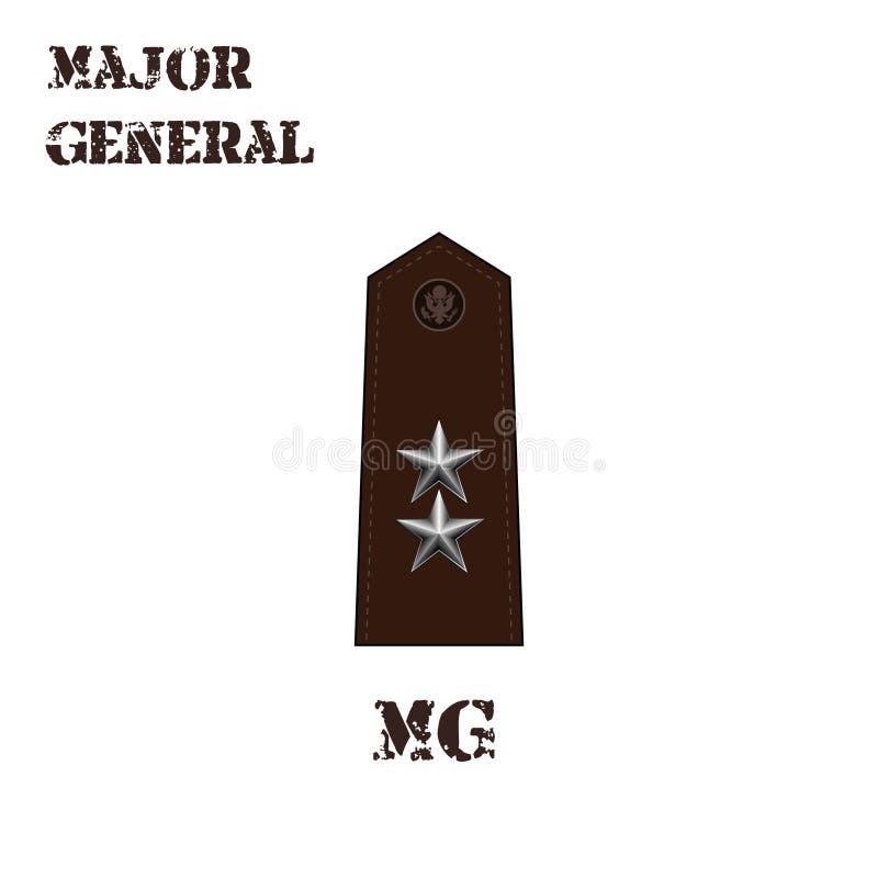 Realistic Vector Icon of the Chevron of the Major General of the US ...