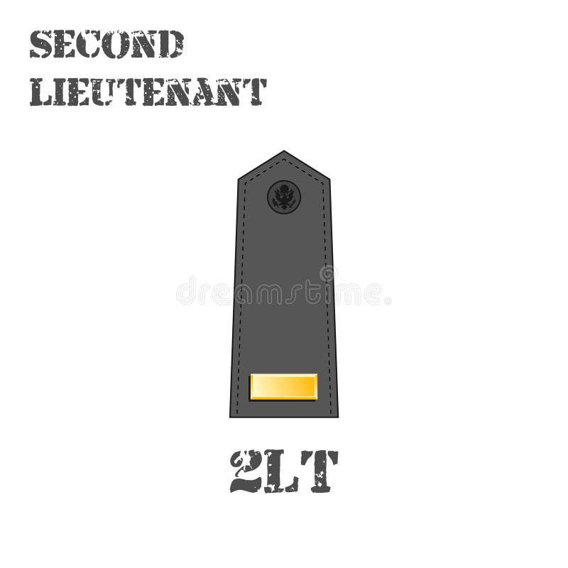 Realistic Vector Icon of the Chevron of the Second Lieutenant of the US ...