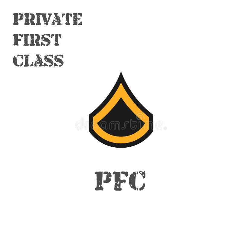 Realistic Vector Icon of a Private First Class of the US Army ...