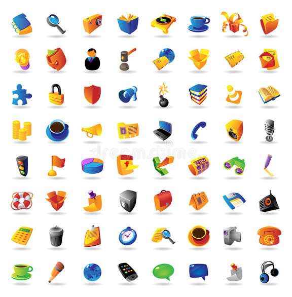 Realistic vector icons set stock vector. Illustration of portfolio ...