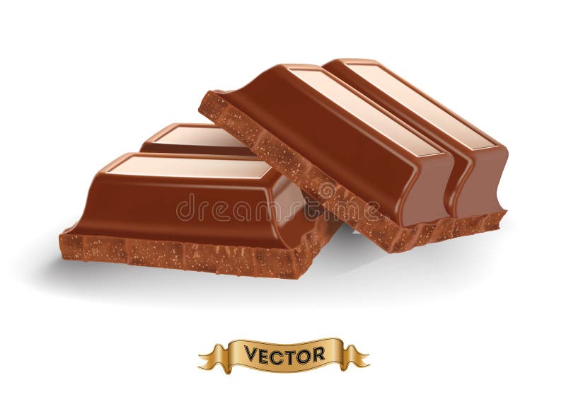 Realistic Vector Illustration of Broken Chocolate Bar Stock Vector ...