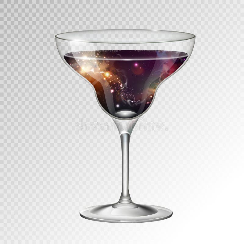 Realistic Vector Illustration of Cocktail Margarita Glass with Space ...
