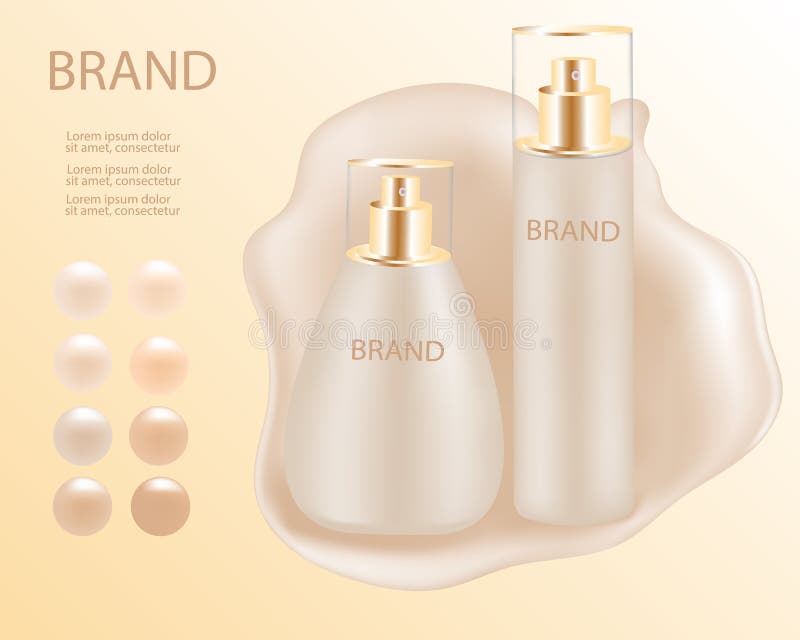 Ads for Foundation. stock vector. Illustration of lotion - 187091394