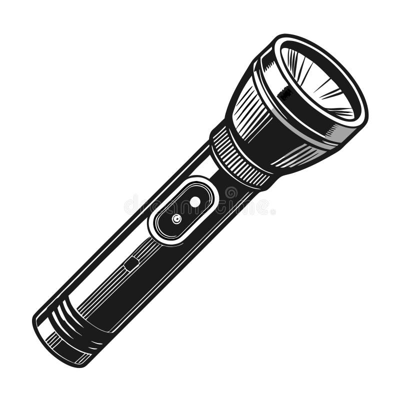 Realistic Vector Illustration of a Detailed Flashlight for Emergency ...