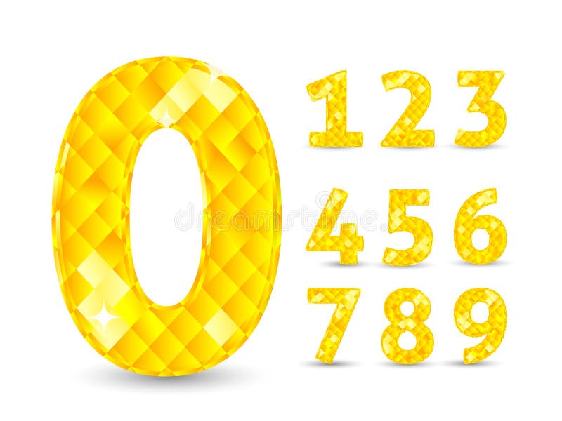 Realistic Vector Illustration with Diamond Numbers Set Stock Vector ...