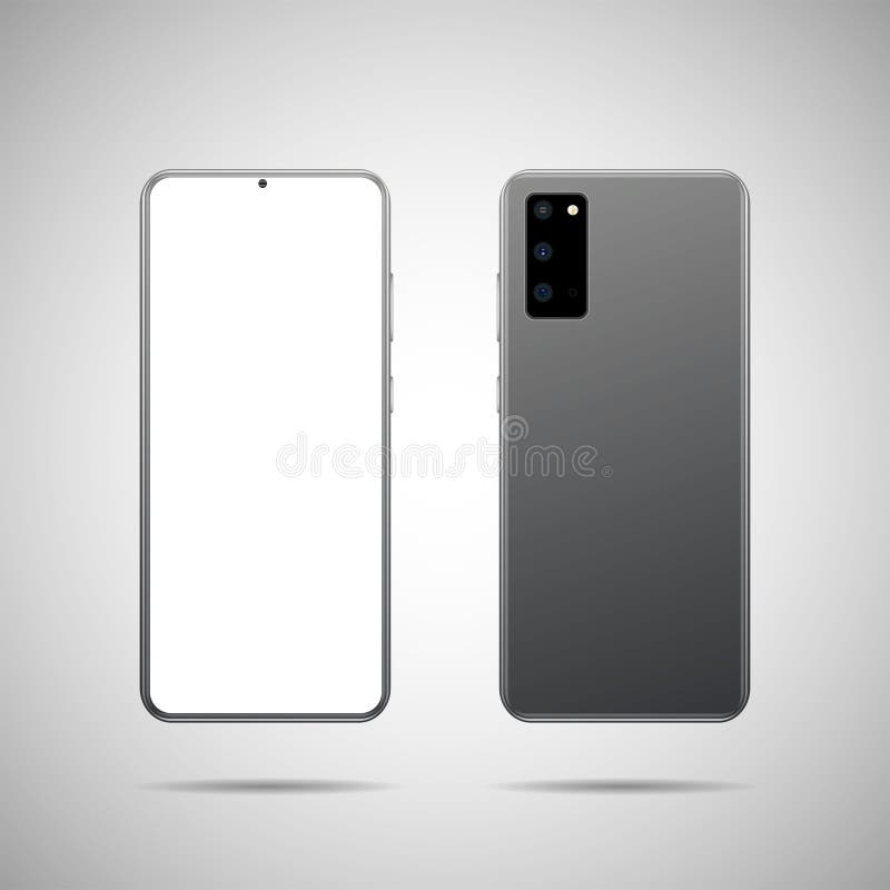 Realistic Vector Illustration. Front and Back Side Smartphone Stock ...