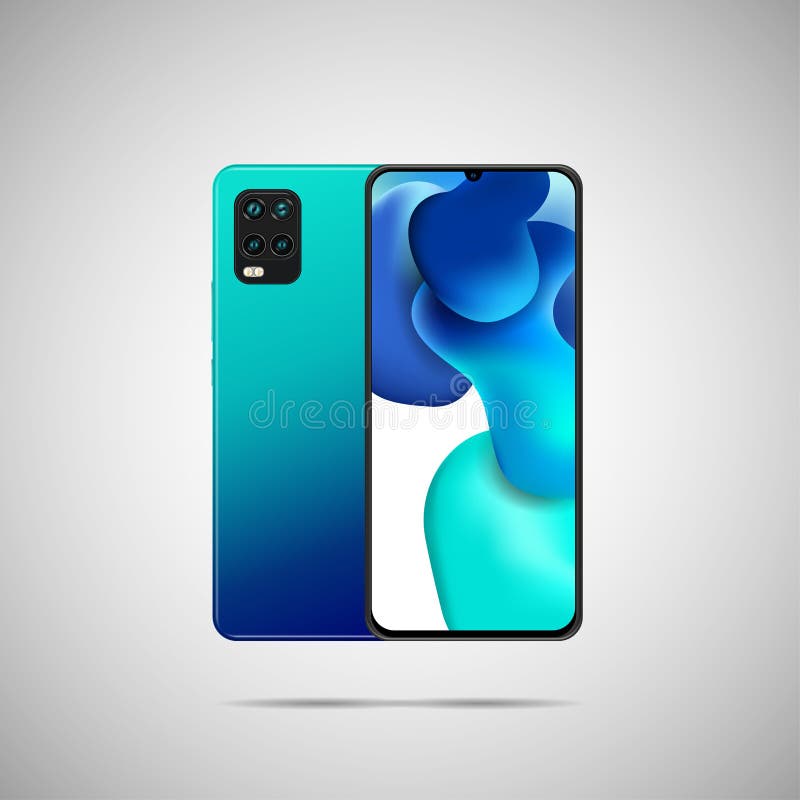 Realistic Vector Illustration. Front and Back Side Smartphone Stock ...