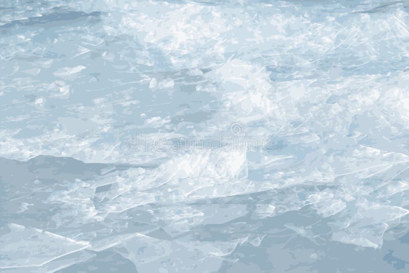 Realistic Vector Illustration of an Icy River Surface. Texture of Ice ...