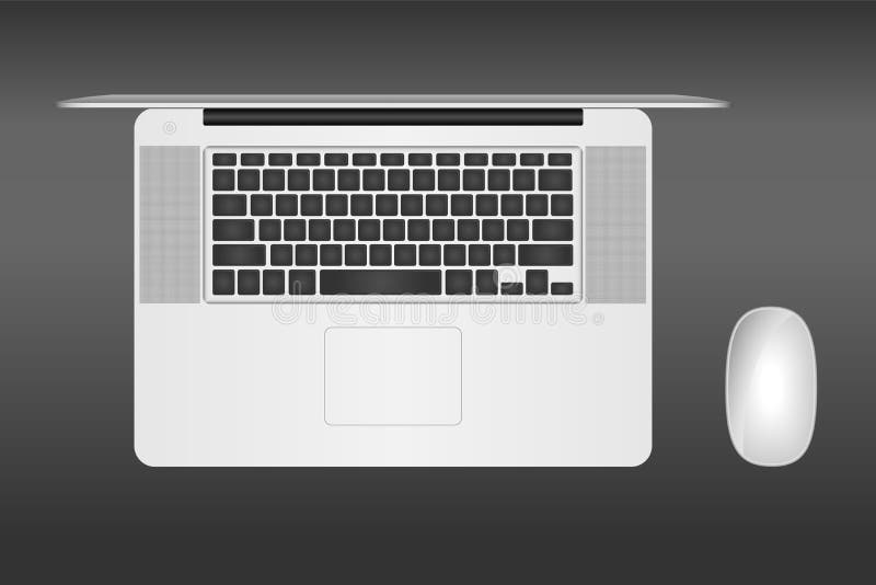 Realistic Vector Illustration of Laptop and Mouse Stock Vector ...