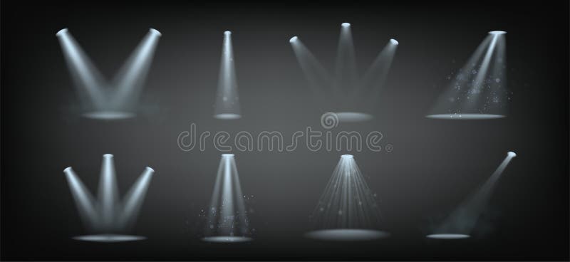 Spotlight with Sparkles on an Empty Stage with Open Red Curtains ...
