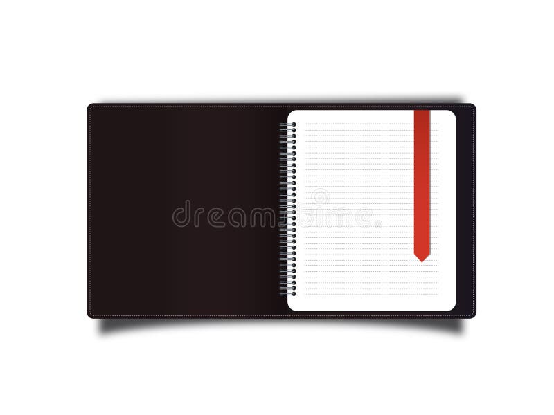 Realistic Open Diary with Hard Cover Vector Stock Illustration ...