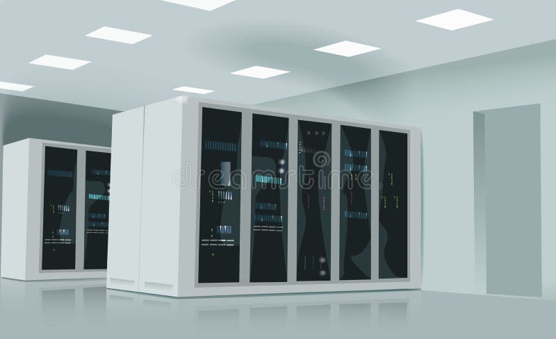 Realistic Vector Illustration of a Server Room. Realistic Stock Vector ...