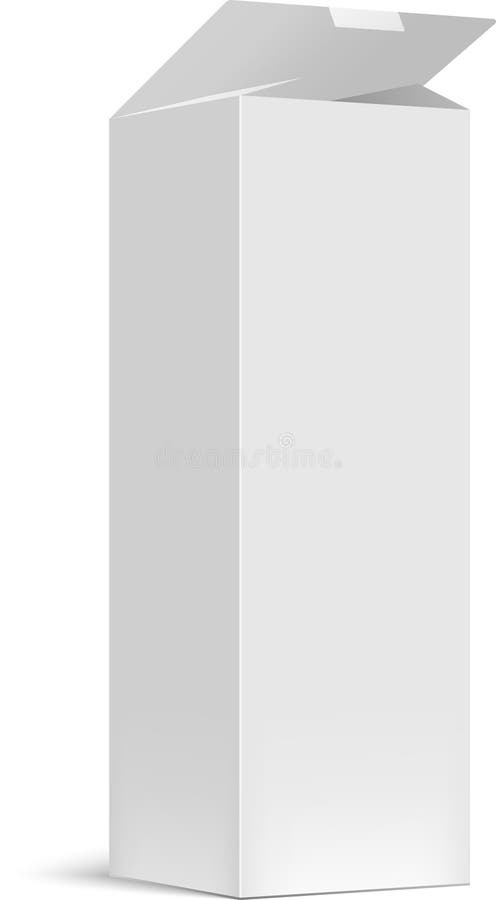 Realistic Vector Illustration of a Tall, Slender White Cardboard Box ...