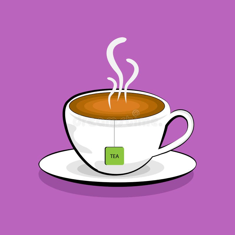 Realistic Vector Image of Cup of Tea on Colored Background. Stock ...