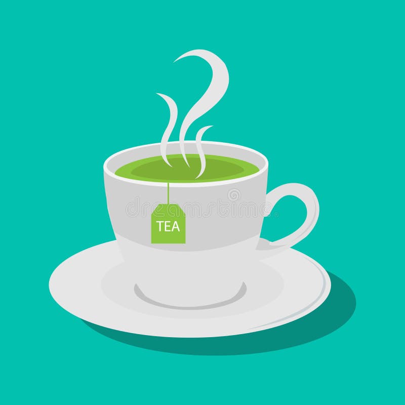 Realistic Vector Image of Cup of Tea on Colored Background. Stock ...