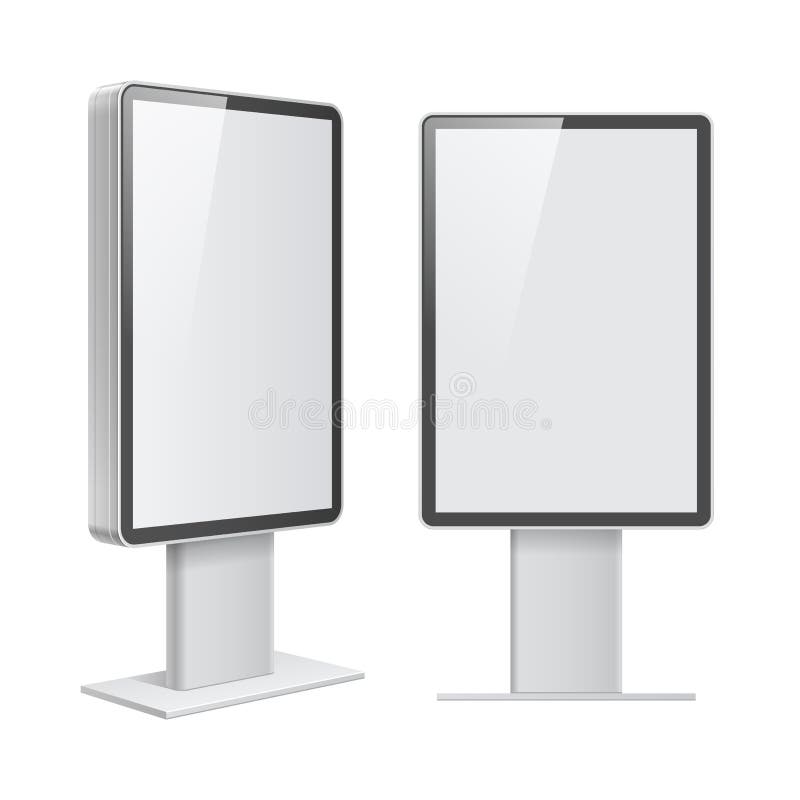 Realistic Light Box Template on White Background Stock Vector ...