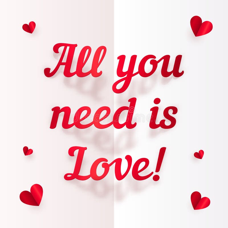 Realistic Pink Love Sign with Hearts Stock Vector - Illustration of ...