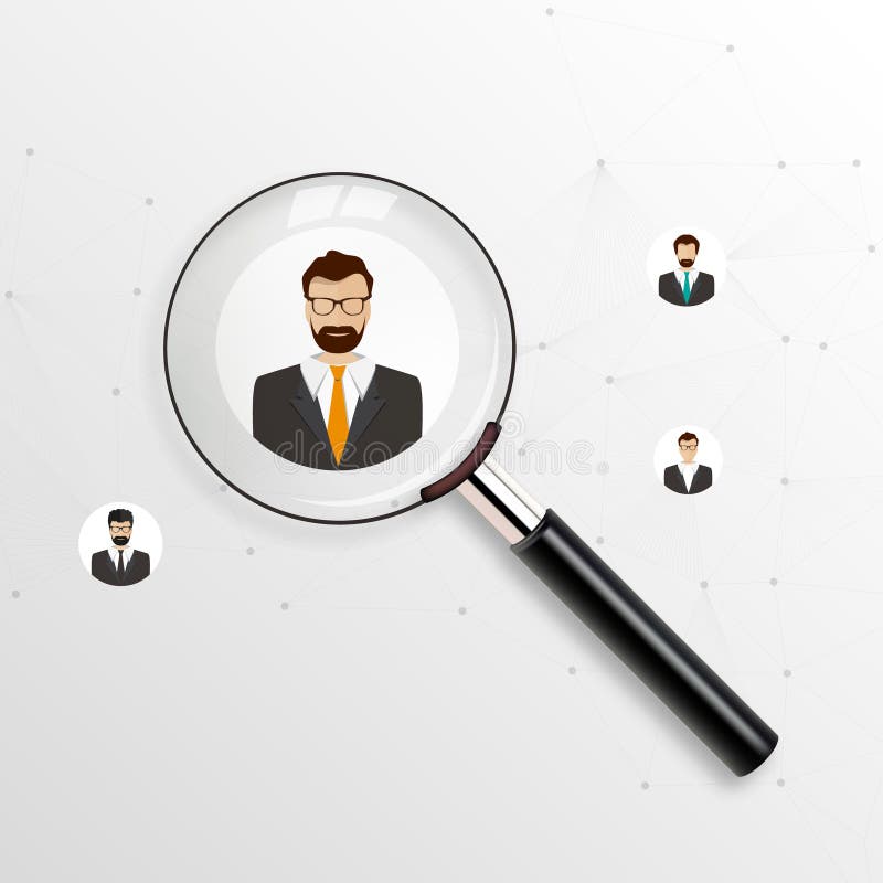 Realistic Vector Magnifying Glass Stock Vector - Illustration of metal ...