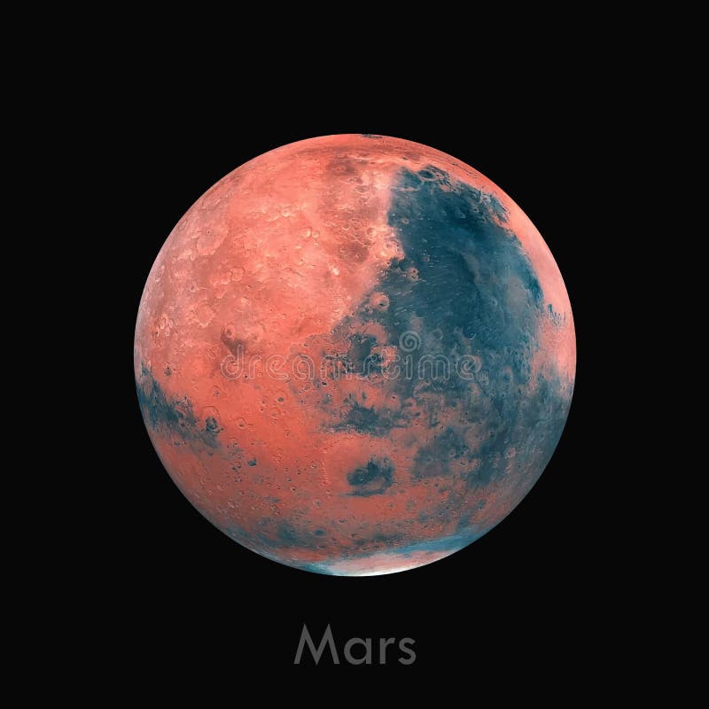 Realistic Mars Planet. View From Outer Space, Stars Around The Planet ...