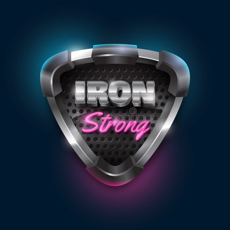 Realistic Vector Metallic Shield Badge Stock Vector - Illustration of ...