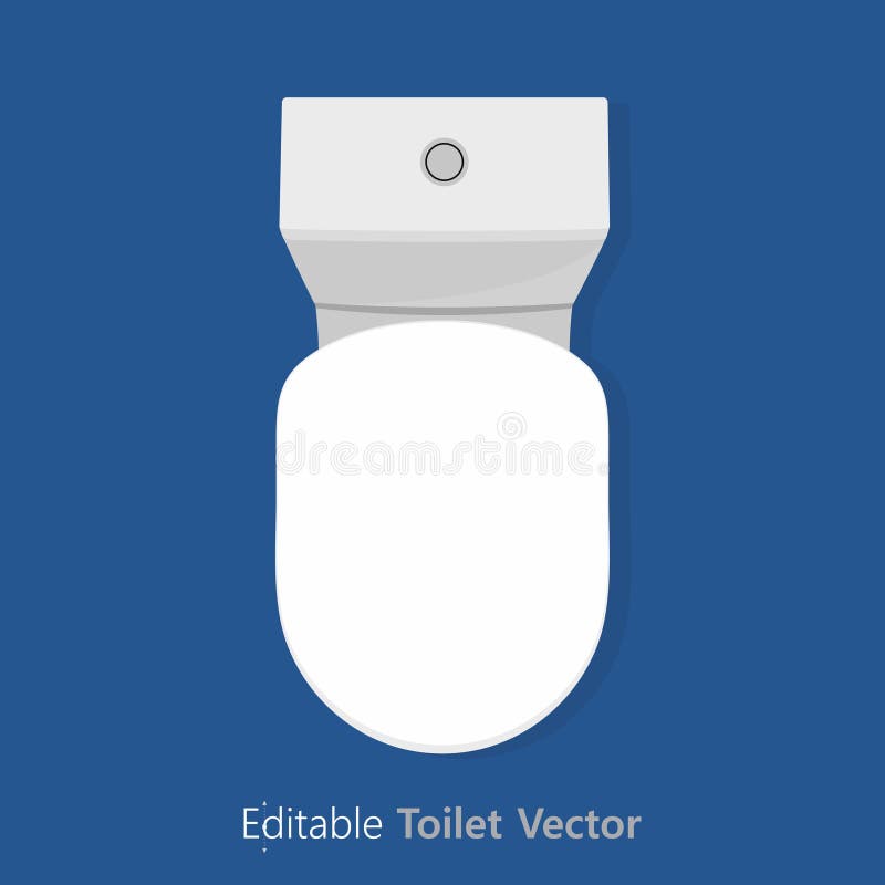 Realistic Vector of Modern Toilet. White Ceramic Toilet, Top View ...