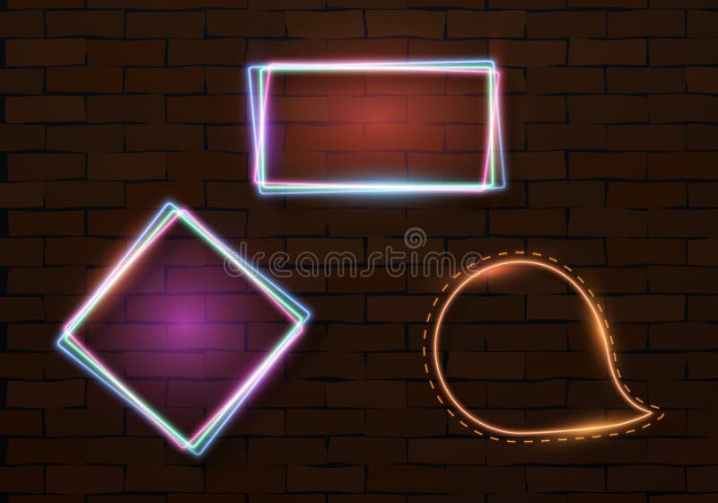 Realistic Vector Neon Sign stock vector. Illustration of night - 90586641