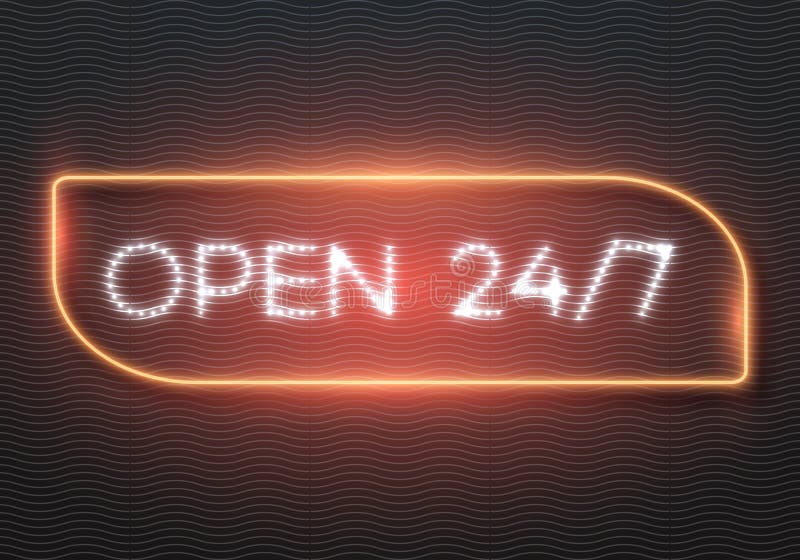 Realistic Vector Neon Sign stock vector. Illustration of advertising ...