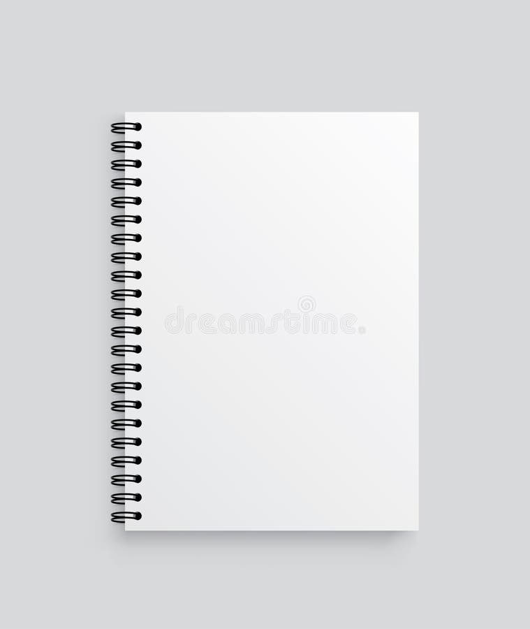 Realistic Vector Notebook. Front View Stock Vector - Illustration of ...