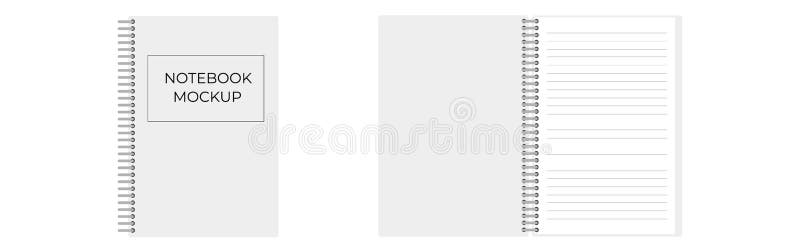 Realistic Vector Notebook Mockup Set Stock Illustration - Illustration ...