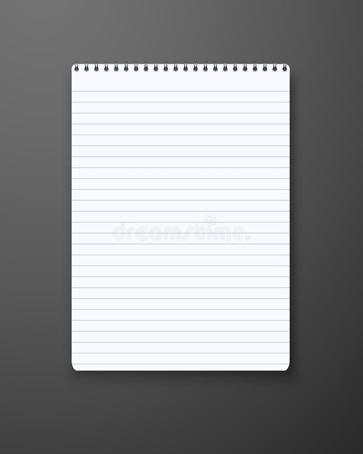 Realistic Vector Notepad Office Equipment Stock Vector - Illustration ...